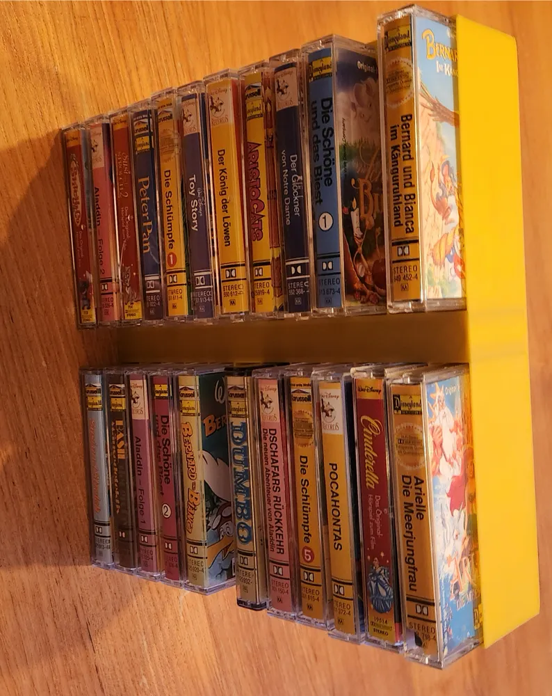 Wall shelf for music cassettes - Free 3D Print Model - MakerWorld