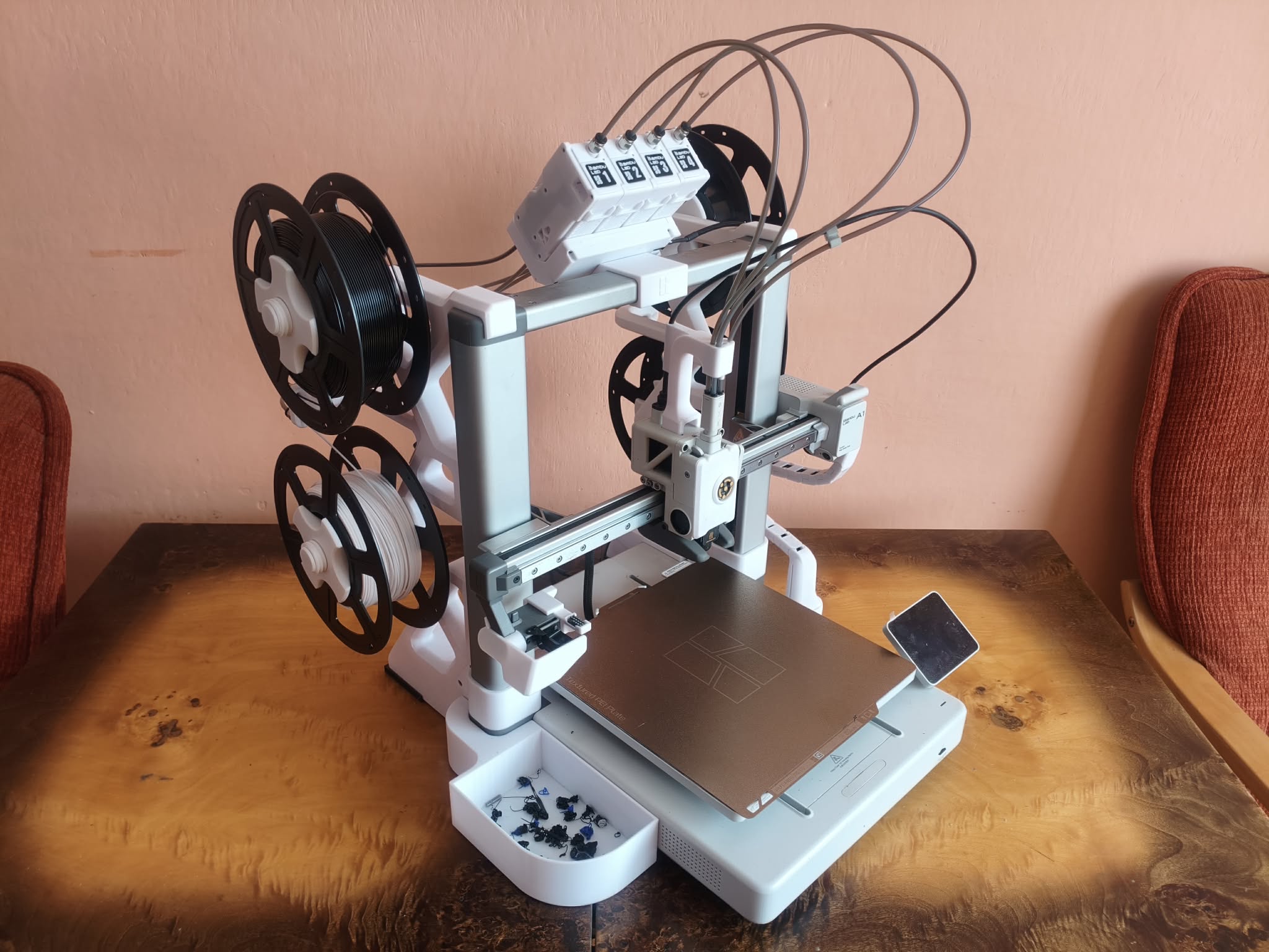 4 spools holder on frame for bambu a1 BMCU - Free 3D Print Model ...