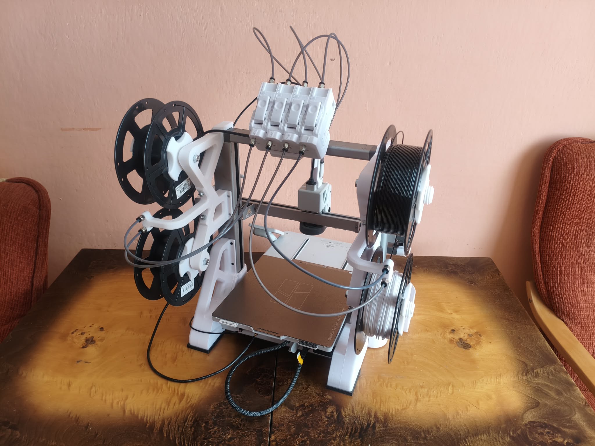 4 spools holder on frame for bambu a1 BMCU - Free 3D Print Model ...