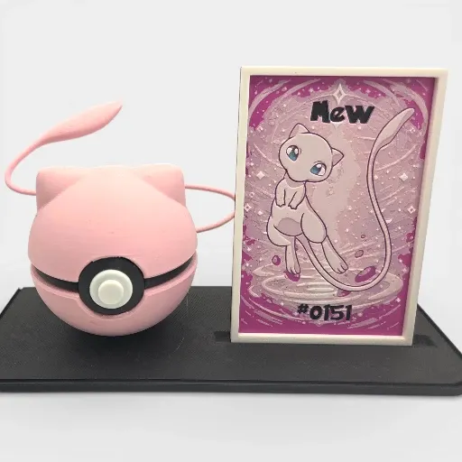 Mew Pokeball Display Card - Free 3D Print Model - MakerWorld