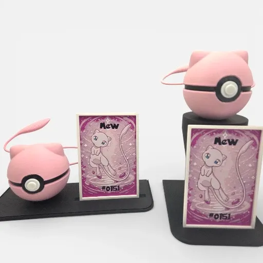 Mew Pokeball Display Card - Free 3D Print Model - MakerWorld