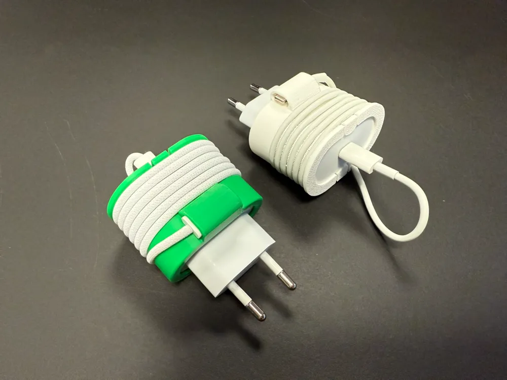Eu 20w Apple Charger Cable Spool Free 3d Print Model Makerworld
