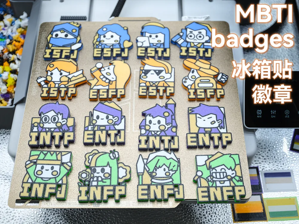 MBTI Badges/Refrigerator Magnets_Sixteen Personality Types Cartoon ...