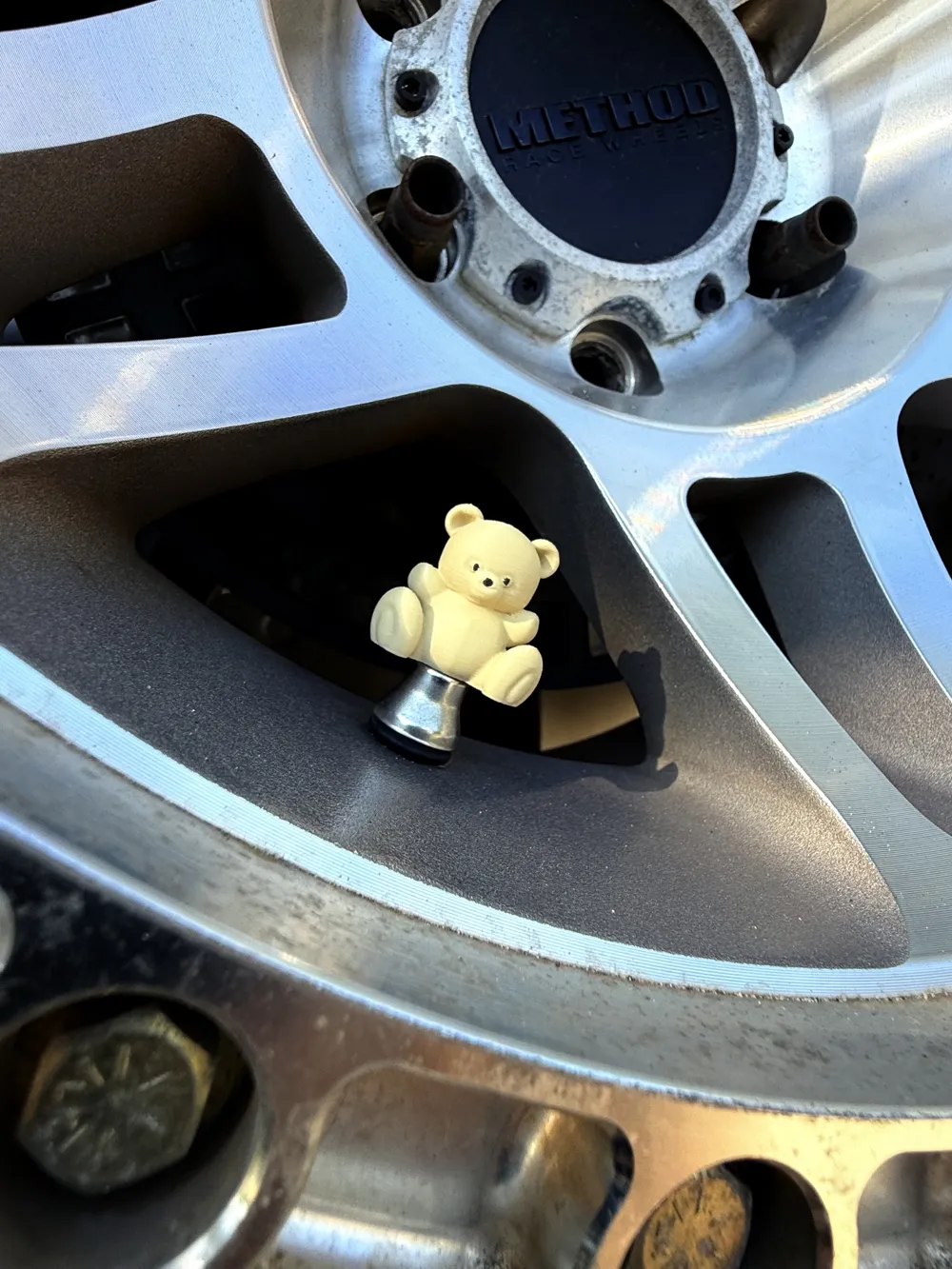 valve stem caps - cute teddy bear! Remixed by ShapeShift 3D Creations ...