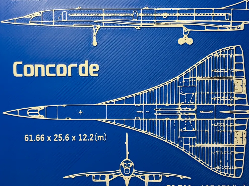 Concorde - Blueprint - Technical Drawing - Free 3D Print Model - MakerWorld