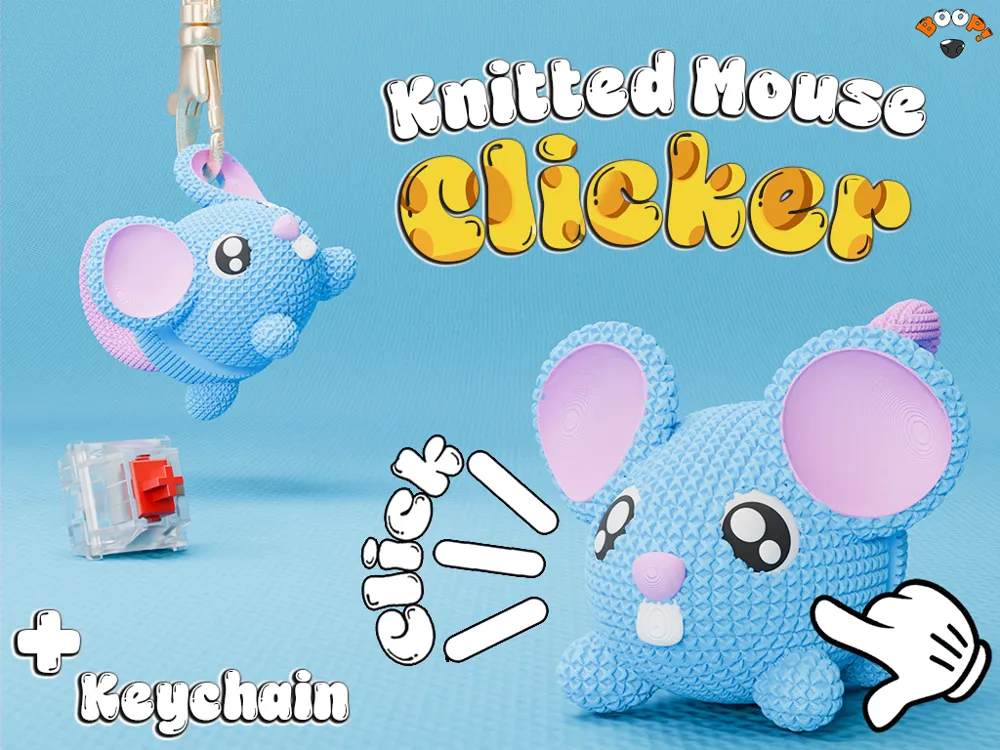 Knitted Mouse Fidget Clicker + Keychain - Free 3D Print Model - MakerWorld