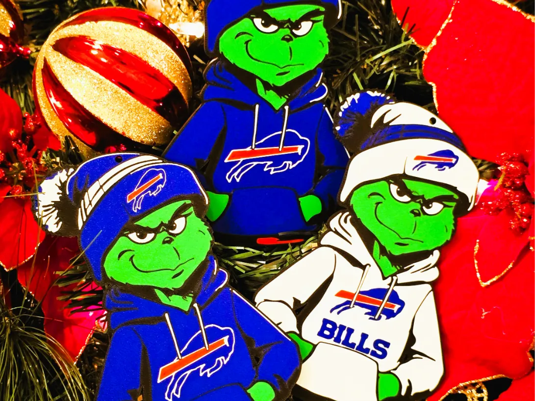 Grinch Buffalo Bills Christmas Ornament - Free 3D Print Model - MakerWorld