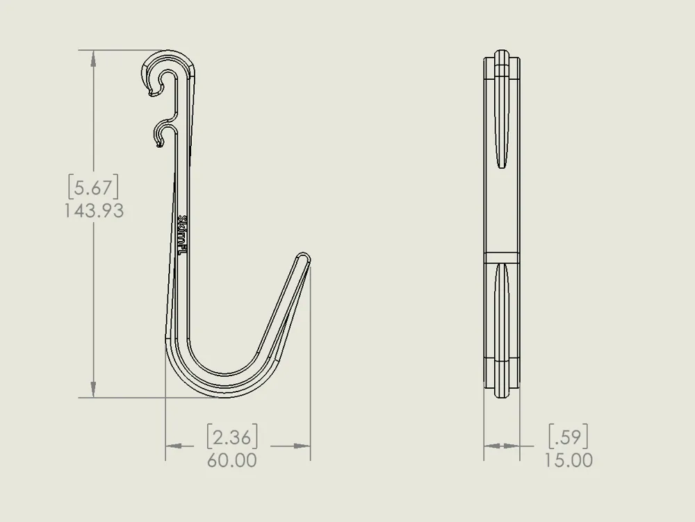 Heavy Duty Wire Shelf Rack Round Hook by Swamp InnovationsMakerWorld ...