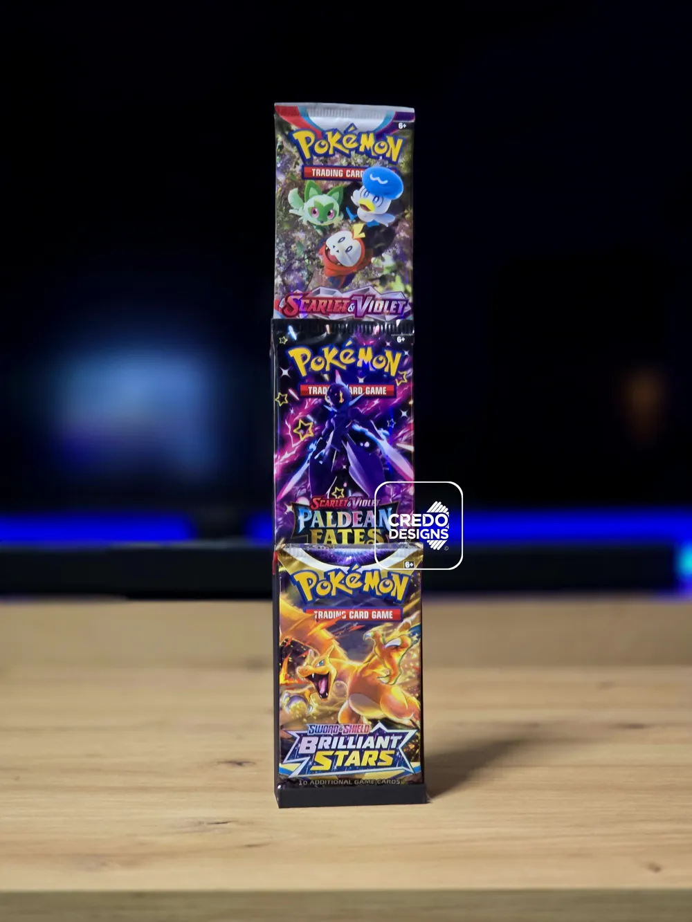 Pokémon TCG Booster Pack Display Stand - Free 3D Print Model - MakerWorld
