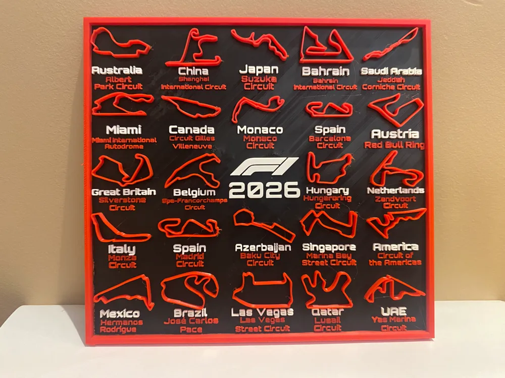 2026 F1 Calendar - All Printers - Free 3D Print Model - MakerWorld
