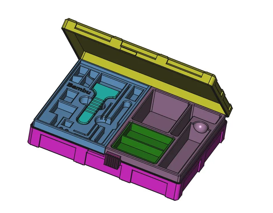 Bambu Lab P1S, P1P, X Toolbox Accessories + Scraper - Free 3D Print ...