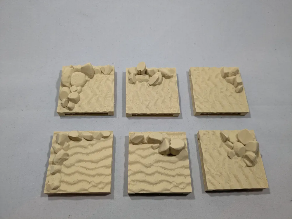 Sand tiles with rocks (Openlock system) - Free 3D Print Model - MakerWorld