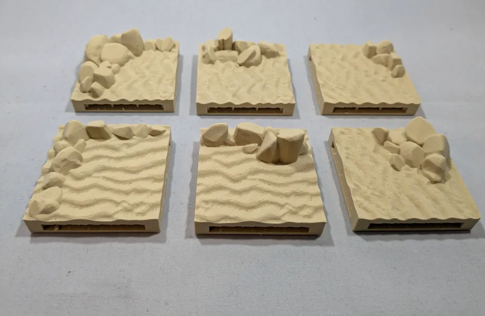Sand tiles with rocks (Openlock system) - Free 3D Print Model - MakerWorld