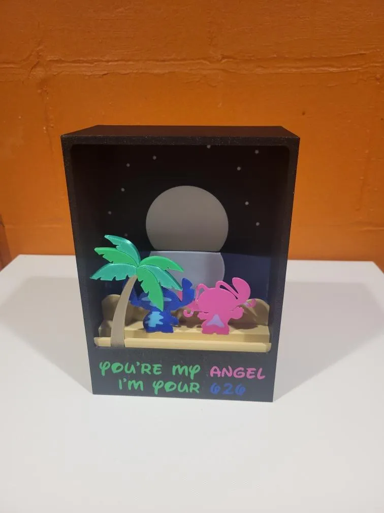 Stitch & Angel Shadow Box by jb.anderson.2016 - MakerWorld