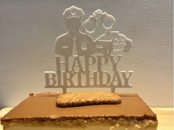 Happy Birthday Cake Topper ( Policeman) - Free 3D Print Model - MakerWorld