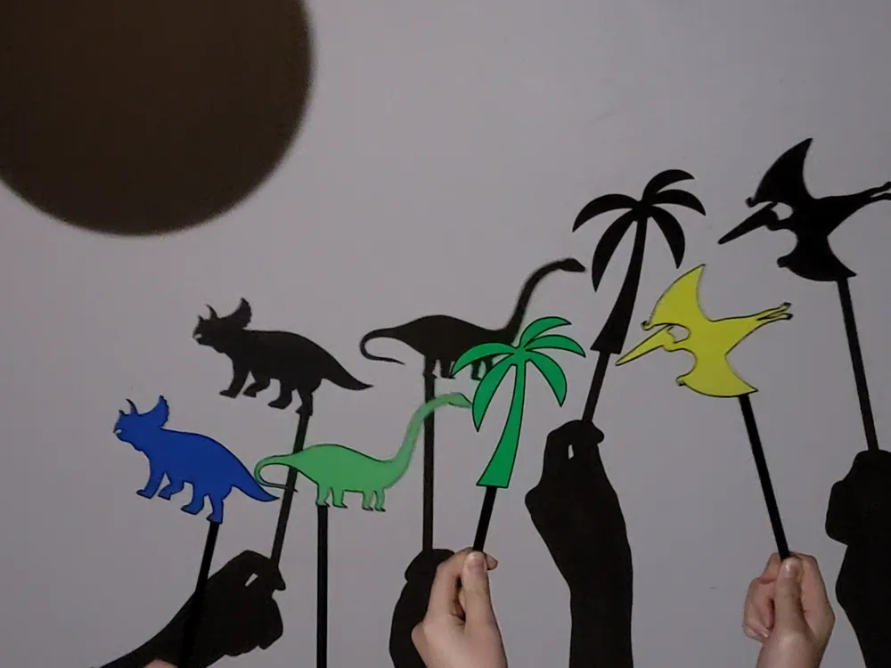 Colorful Dinosaur Shadow Puppets by aztec_chicken MakerWorld: Download ...