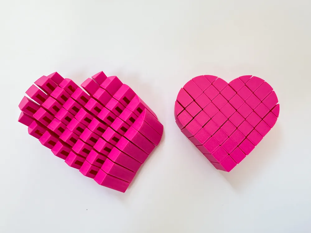Pixel Heart Fidget - Free 3D Print Model - MakerWorld