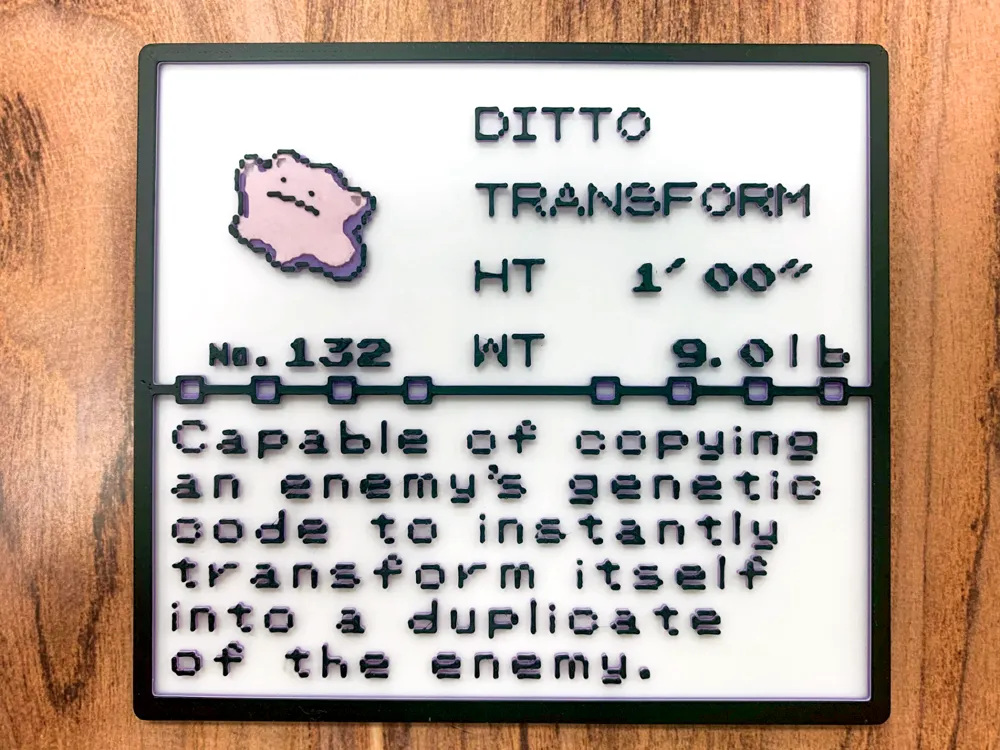 Pokemon Pokedex Ditto by CraftyFox3D MakerWorld: Download Free 3D Models