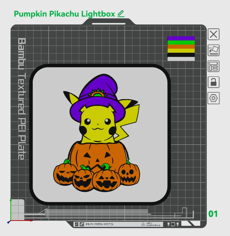 Pumpkin Pikachu - Lightbox by Love Prints - MakerWorld