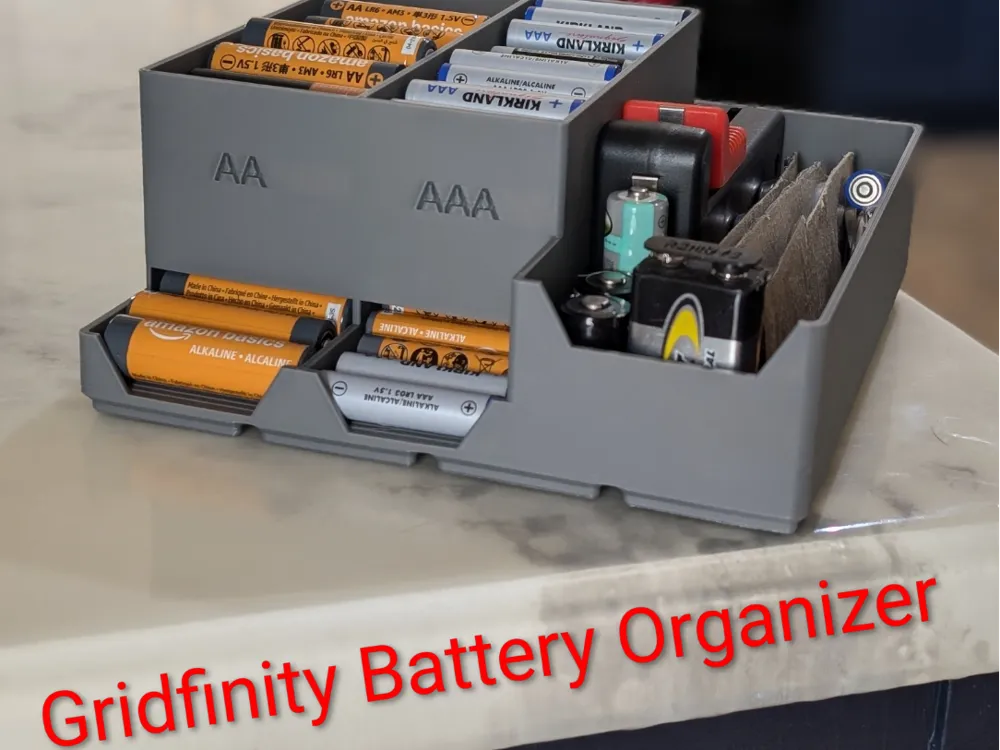 Gridfinity Battery Organizer by KaneSLayer414 MakerWorld: Download Free ...