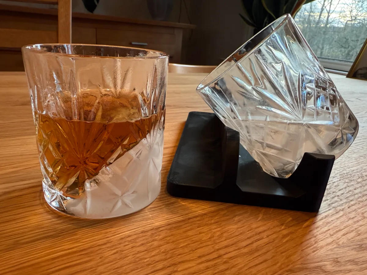 Ice Glass Angle holder for drink - Free 3D Print Model - MakerWorld