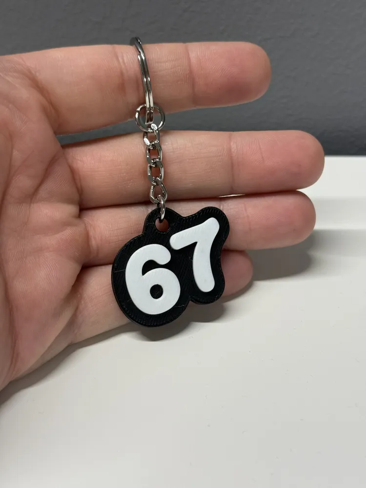 67 (Six Seven) Keychain - Free 3D Print Model - MakerWorld
