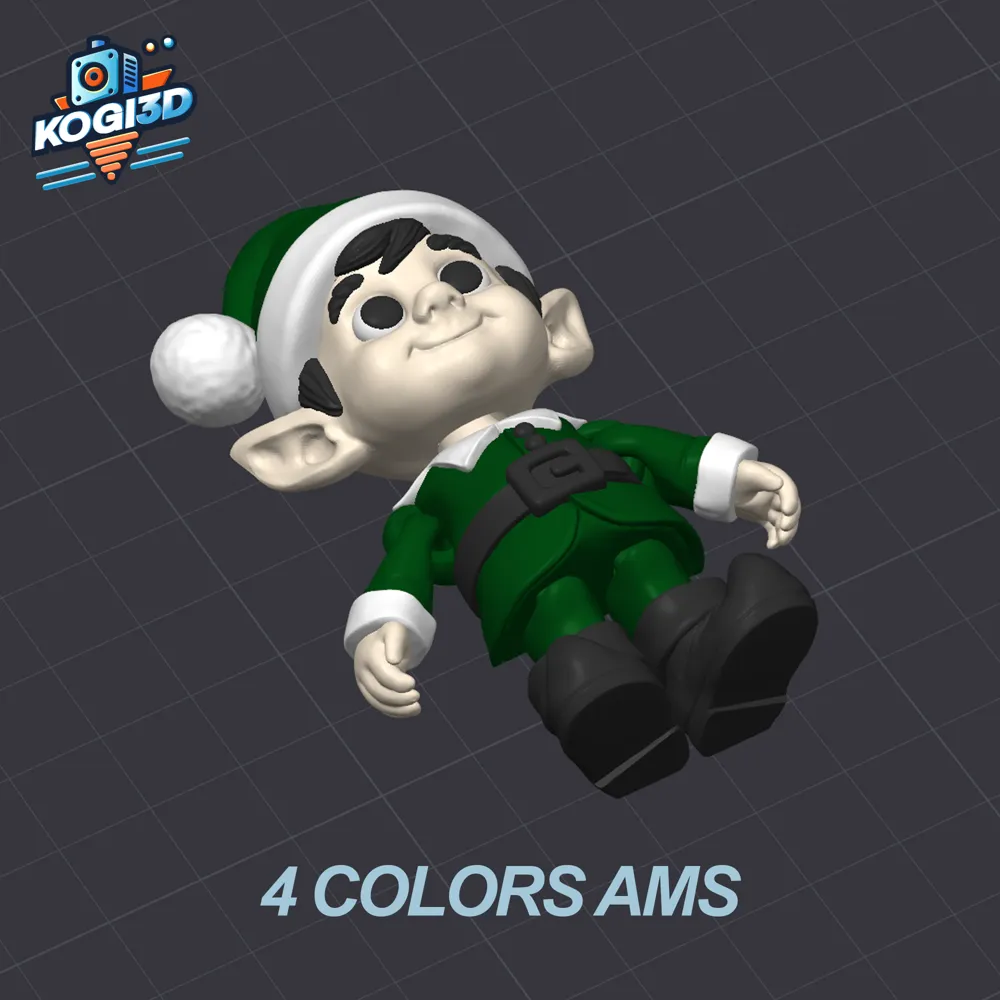 Print in Place Articulated Christmas Elf - Free 3D Print Model - MakerWorld