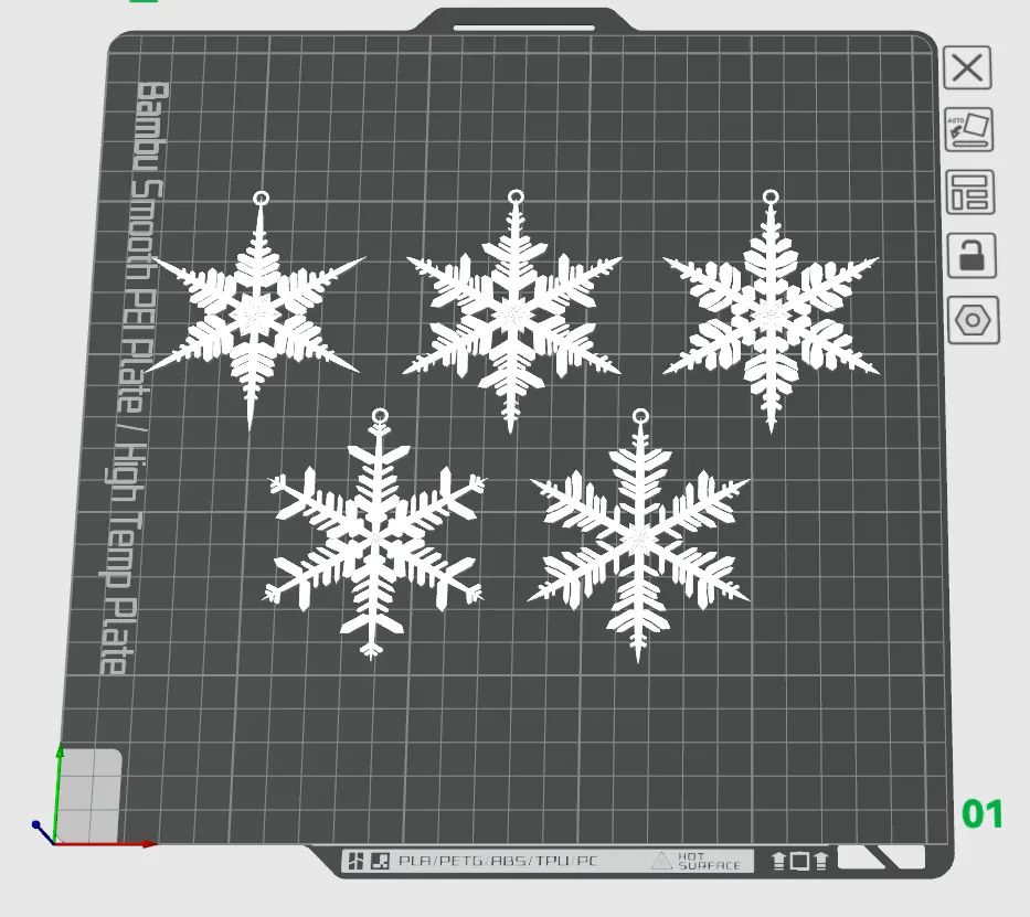 Snowflakes - Christmas tree decorations by mikuke - MakerWorld