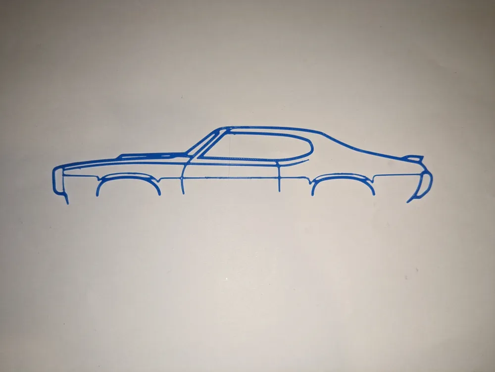 1969 pontiac GTO silhouette wall art by cruse2382 - MakerWorld