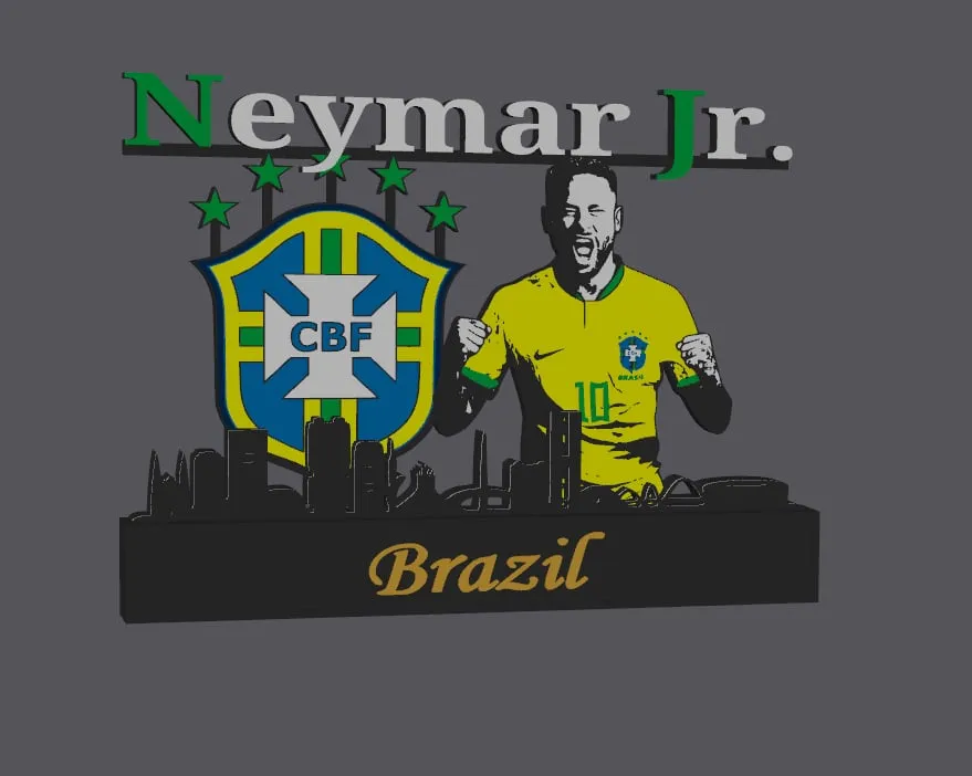 Nationale Fußballmannschaft Brasilien mit Neymar Jr Display ...