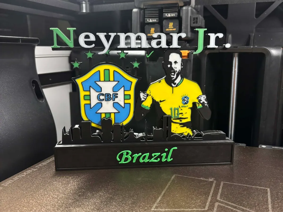 Nationale Fußballmannschaft Brasilien mit Neymar Jr Display ...