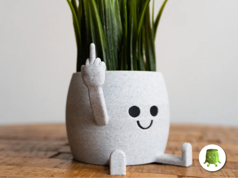 Happy Sitting Middle Finger Pot by TomoDesigns MakerWorld: Download ...