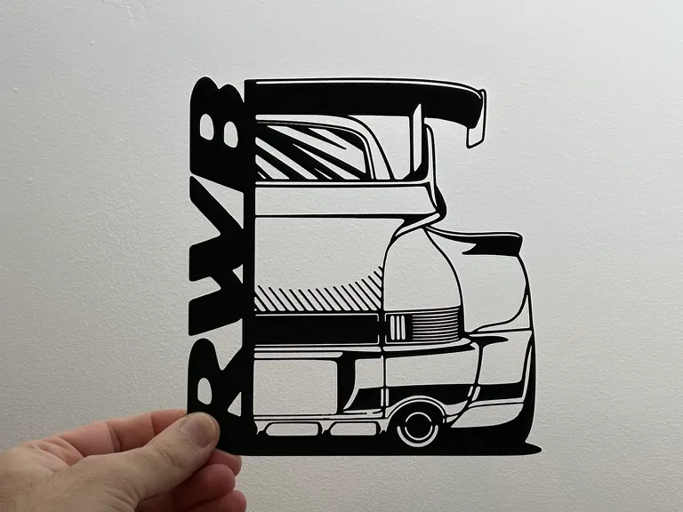 Porsche RWB - wall decor - Free 3D Print Model - MakerWorld