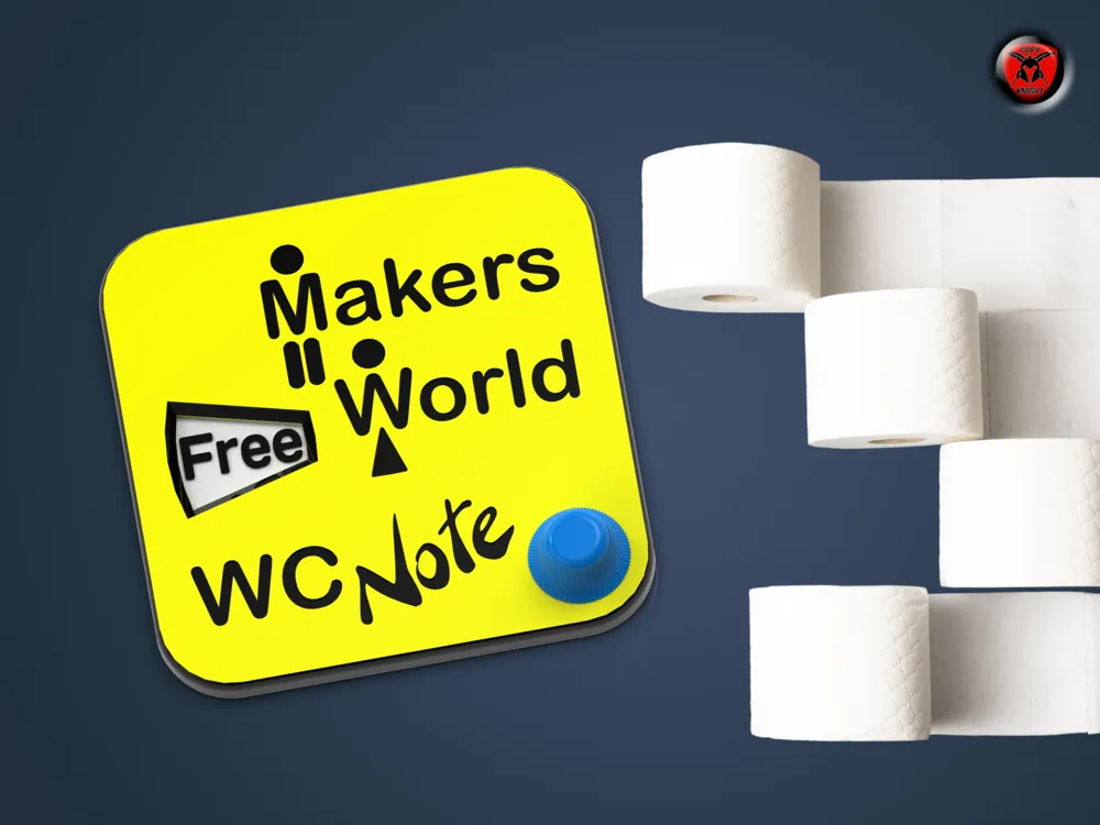 Makers World WC Note Toilet Sign by CopyKnight MakerWorld: Download Free 3D Models
