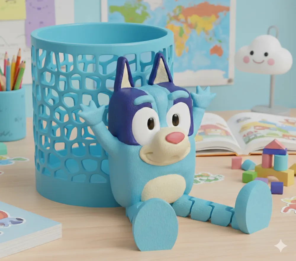 Bluey pencil holder by Carmendelavara MakerWorld: Download Free 3D Models