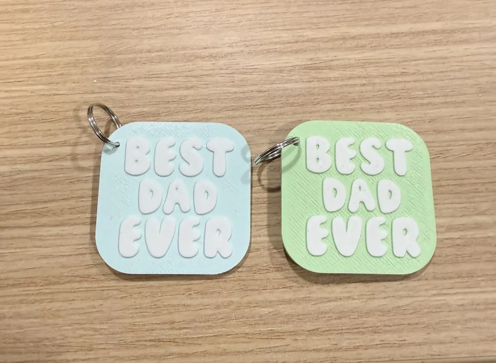 Best Dad Ever Keychain - Father's Day - Free 3D Print Model - MakerWorld