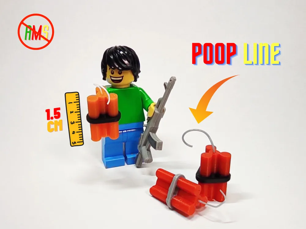 Lego_Dynamite with Poop line as a Fuse (64728) by Tim_Bricker - MakerWorld