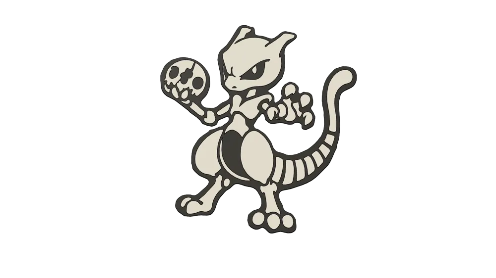 Pokemon Mewtwo Skeleton Halloween Skull Keychain by izzilight123 ...