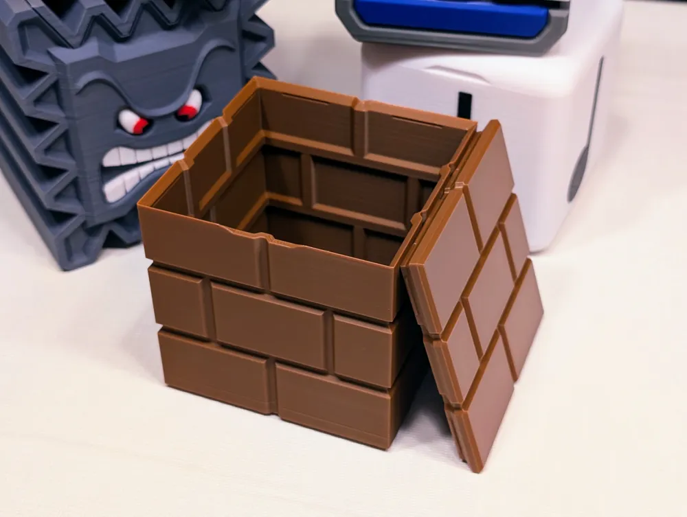 Super Mario Brick Block Box Snap-on Lid - Free 3D Print Model - MakerWorld