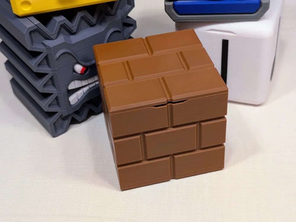 Super Mario Brick Block Box Snap-on Lid - Free 3D Print Model - MakerWorld
