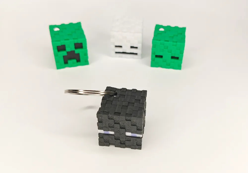Minecraft Enderman Head Keychain - Free 3D Print Model - MakerWorld