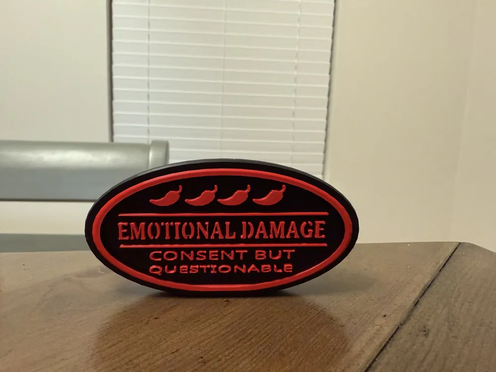 Emotional Damage Bookshelf Sign - Free 3D Print Model - MakerWorld