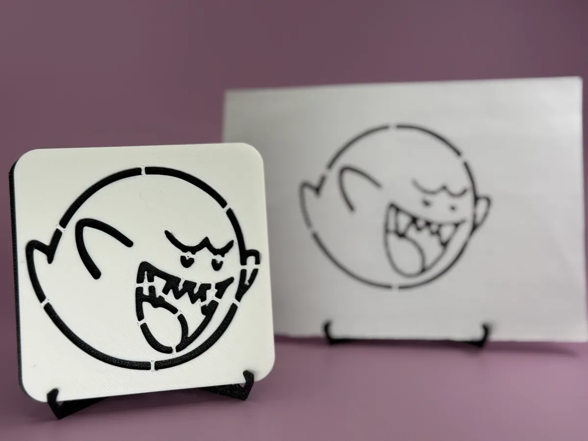 Boo - drawing stencil for kids - Free 3D Print Model - MakerWorld