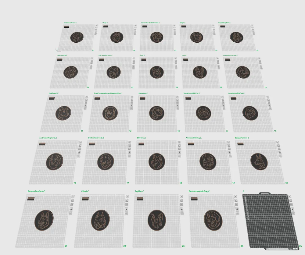 Dog coaster set (43 different coasters) - Free 3D Print Model - MakerWorld