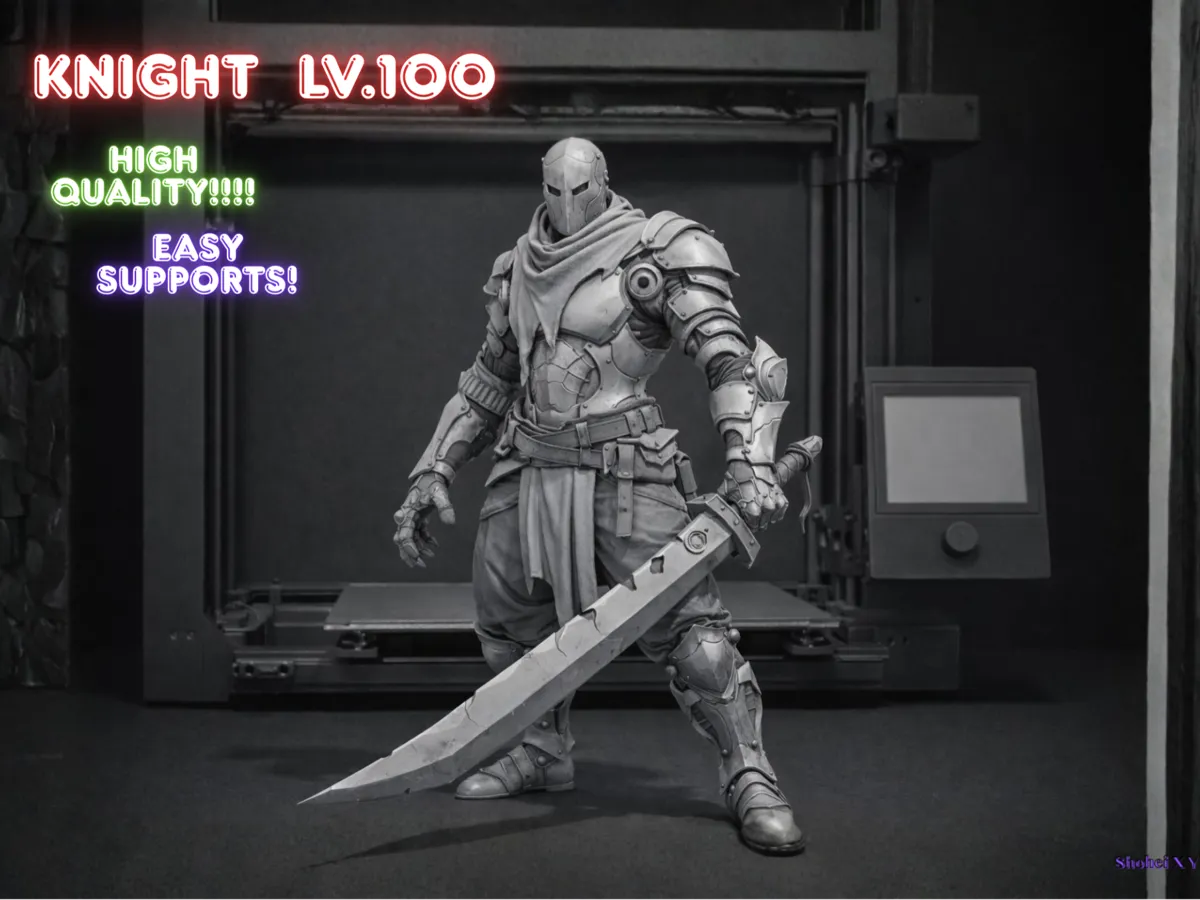 Knight Cyborg mix statue / Miniature - Free 3D Print Model - MakerWorld