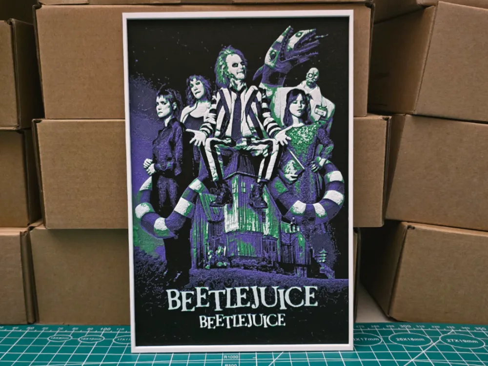 Beetlejuice Beetlejuice Movie Poster - Hueforge by Lumpy3D MakerWorld: Download Free 3D Models