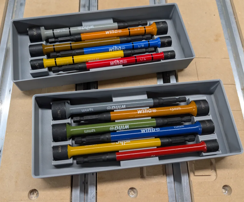 Gridfinity Trays for 150mm long Wiha Nut Drivers by dwalton64 MakerWorld: Download Free 3D Models