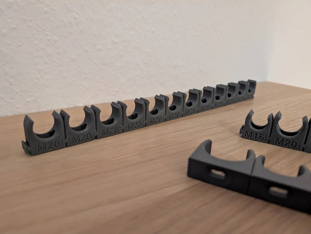 M16 M20 M25 M32 Cable Pipe Clamp with interlock - Free 3D Print Model ...