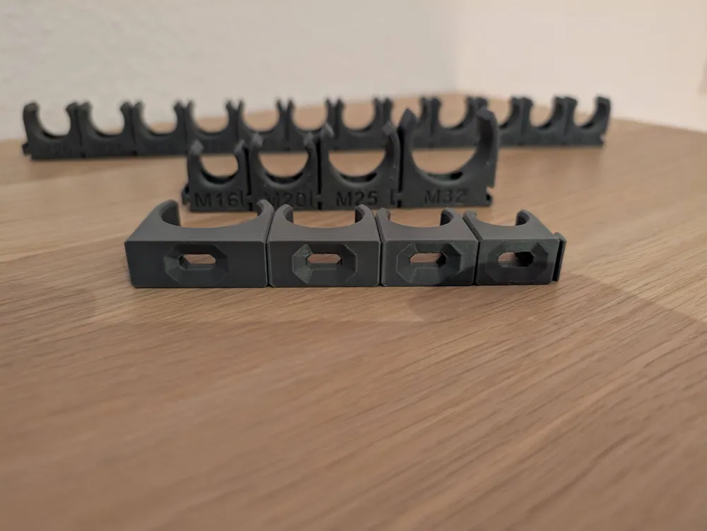 M16 M20 M25 M32 Cable Pipe Clamp with interlock - Free 3D Print Model ...