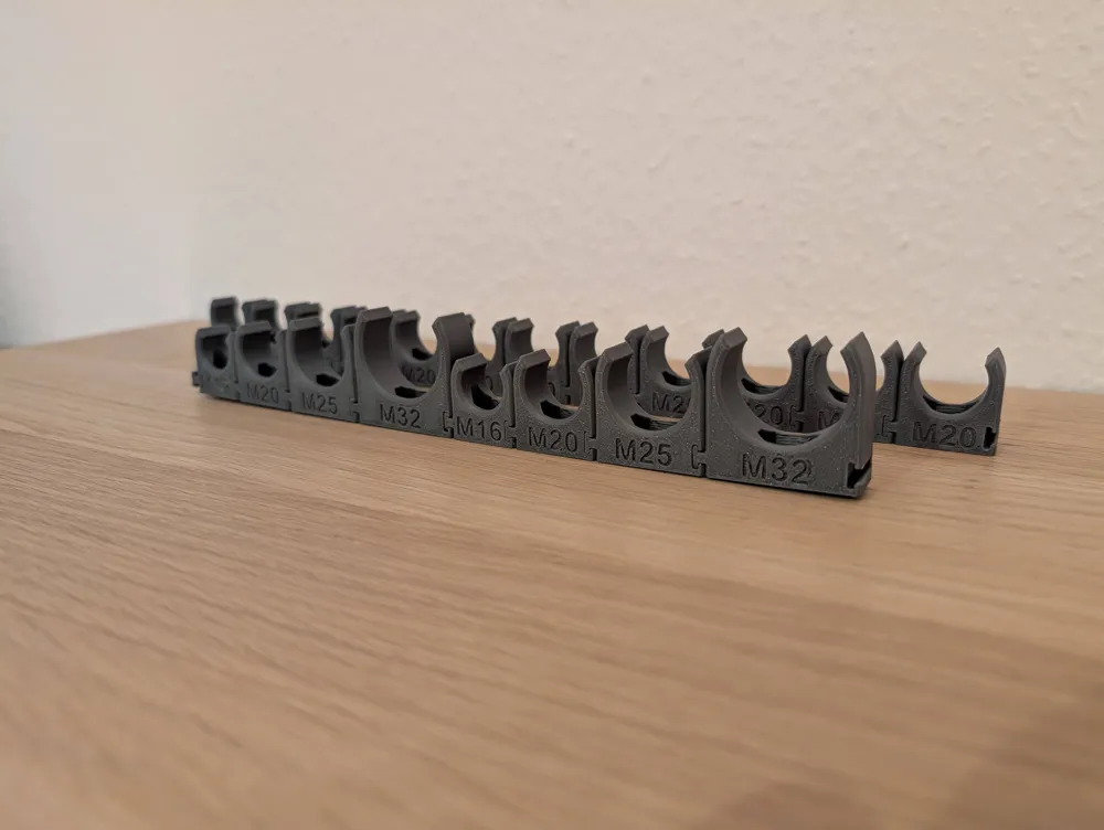 M16 M20 M25 M32 Cable Pipe Clamp with interlock - Free 3D Print Model ...